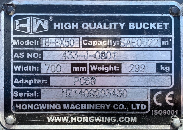 Graveskuff med hydraulisk klo EX50 - S40 80cm - Wee.no