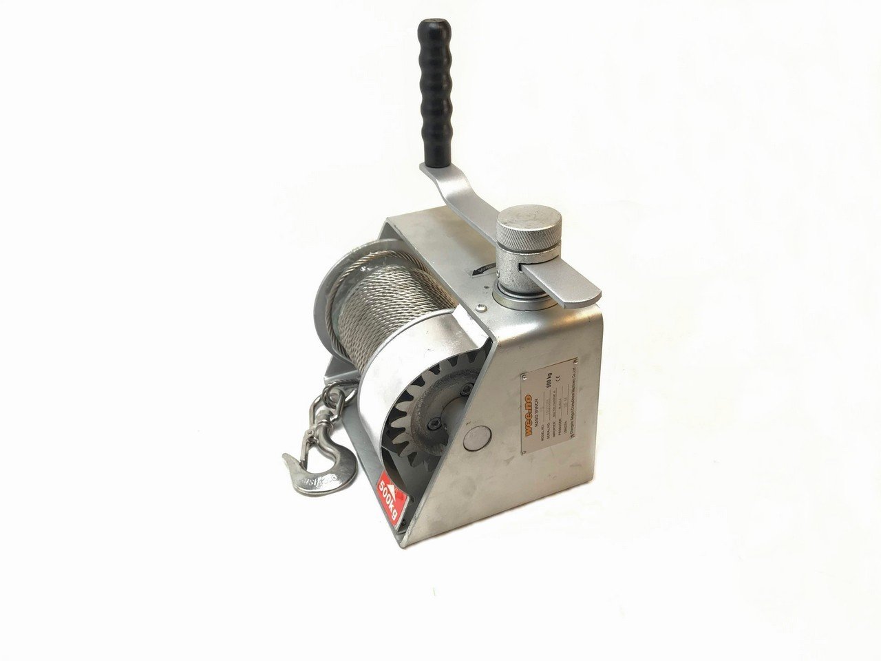 Manuell vinsj toppmontert sveiv 500 kg 25 meter syrefast wire - Wee.no