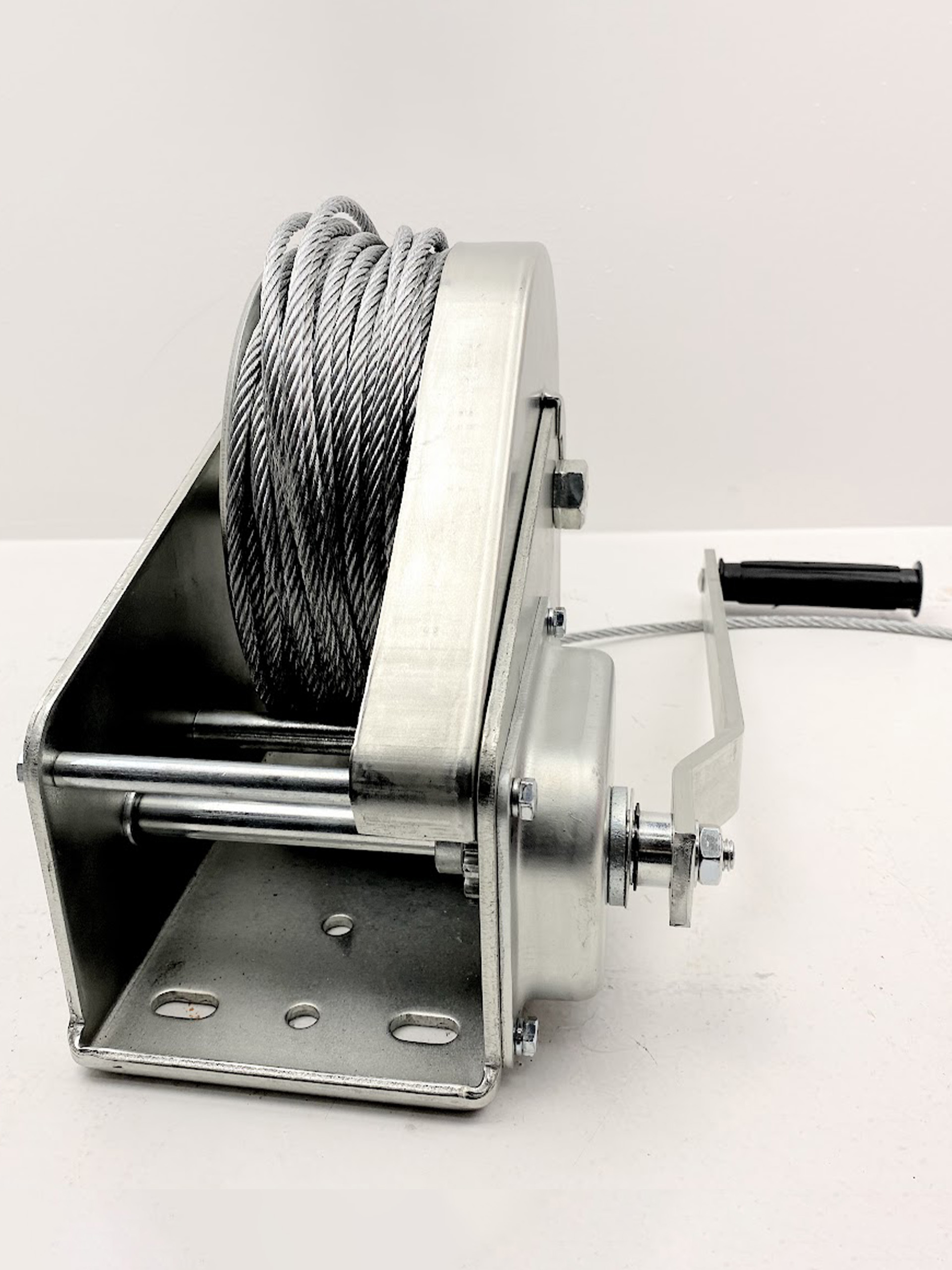 Manuell vinsj rustfri 500kg 20 meter wire - Wee.no